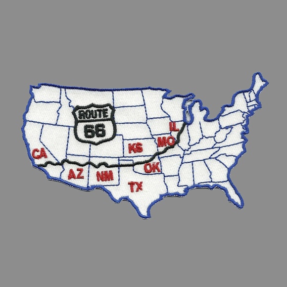 Souvenir Kingdom | Accessories | Route 66 Usa Map Iron On Patch ...